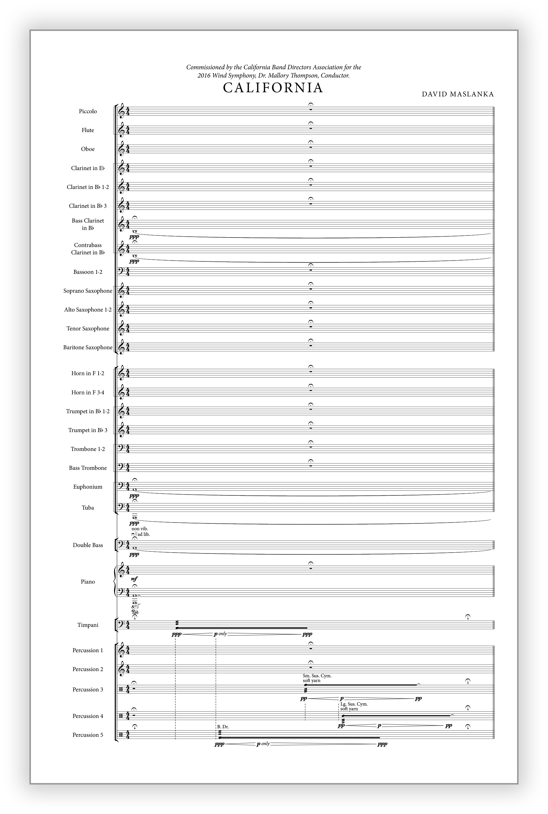 California [Wind Ens] – Scores - Maslanka Press