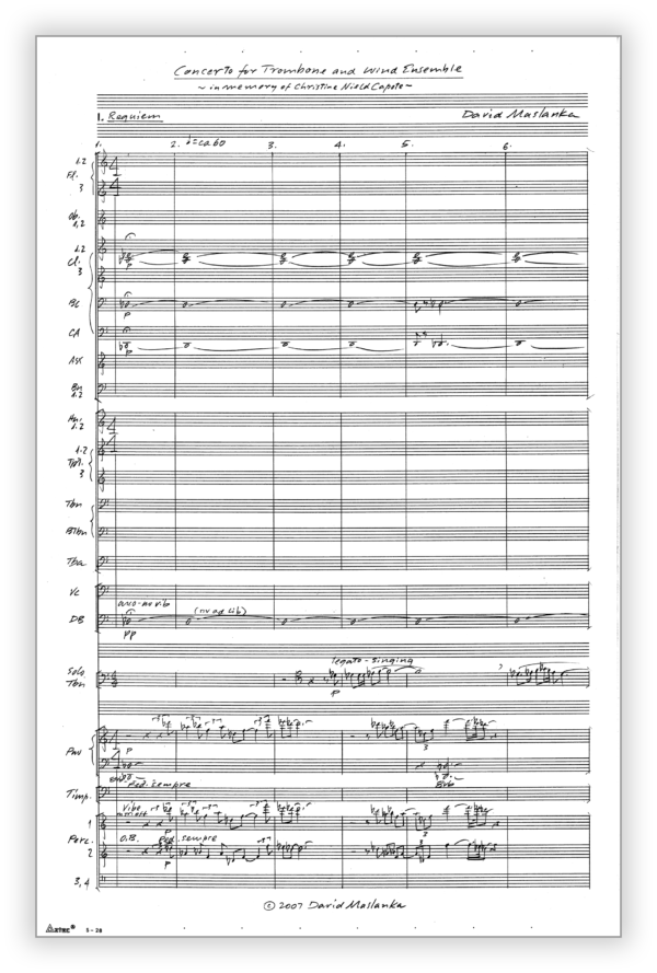 Concerto for Trombone [Tbn-Wind Ens] – Scores - Maslanka Press