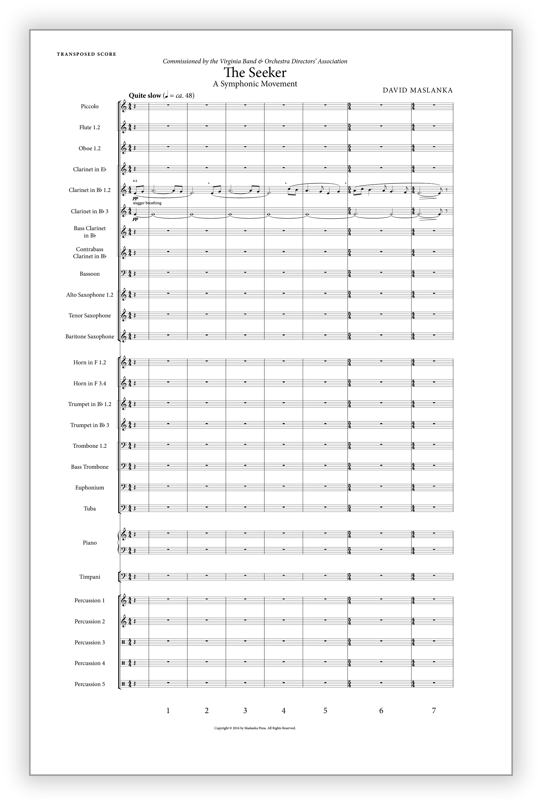 Seeker [Wind Ens] – Scores - Maslanka Press
