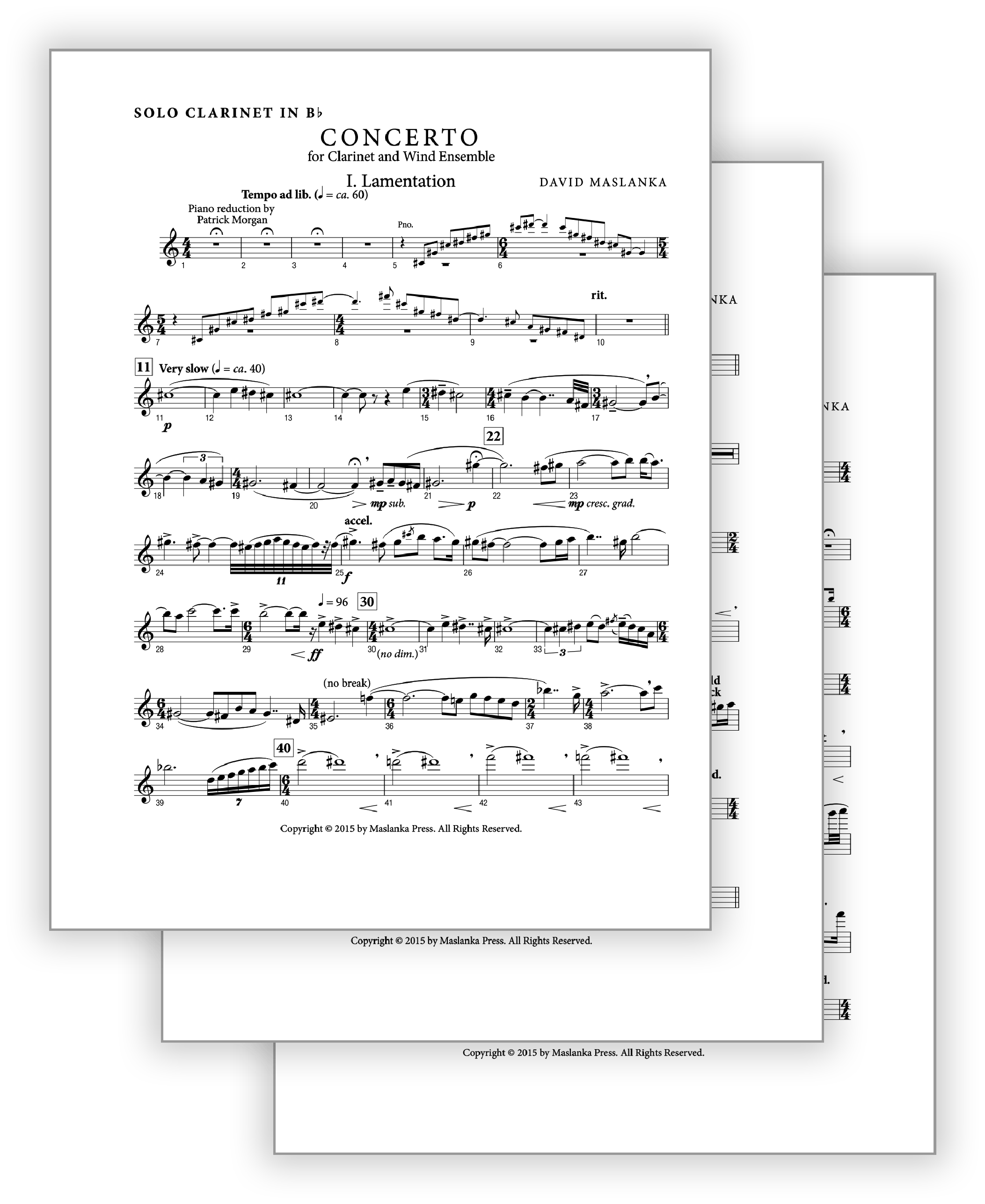 Concerto for Clarinet [Cl-Wind Ens] – Parts - Maslanka Press