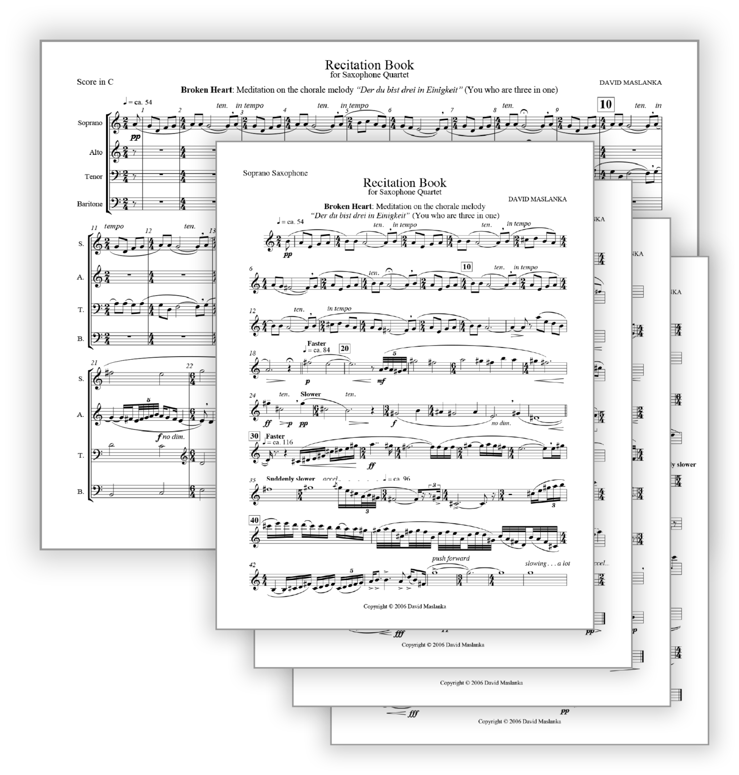 Recitation Book [Sax Qt] - Maslanka Press