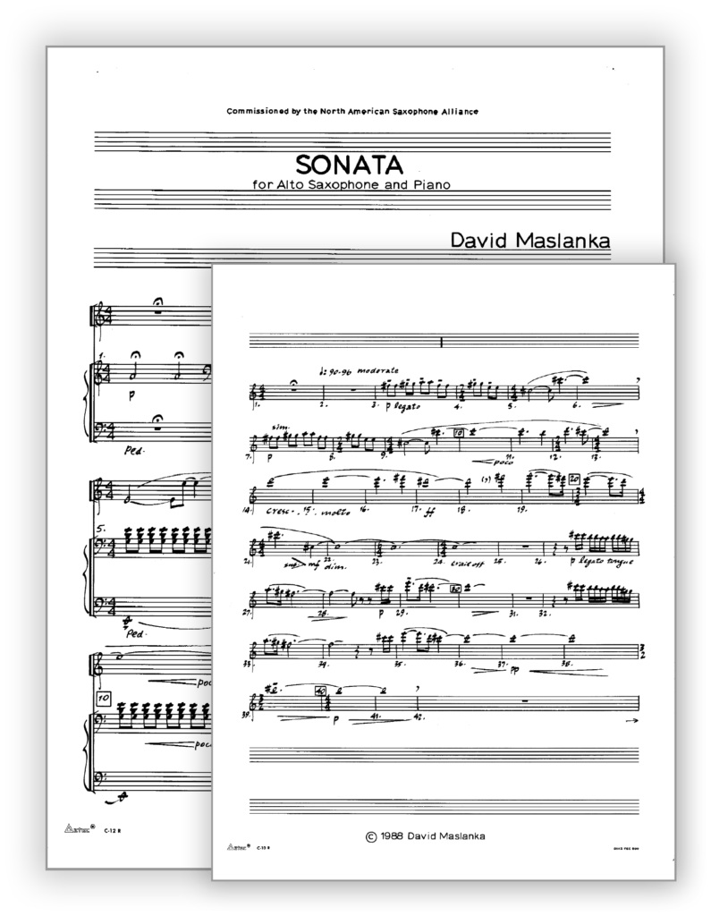Sonata for Alto Saxophone [ASx-Pno] – Classic - Maslanka Press